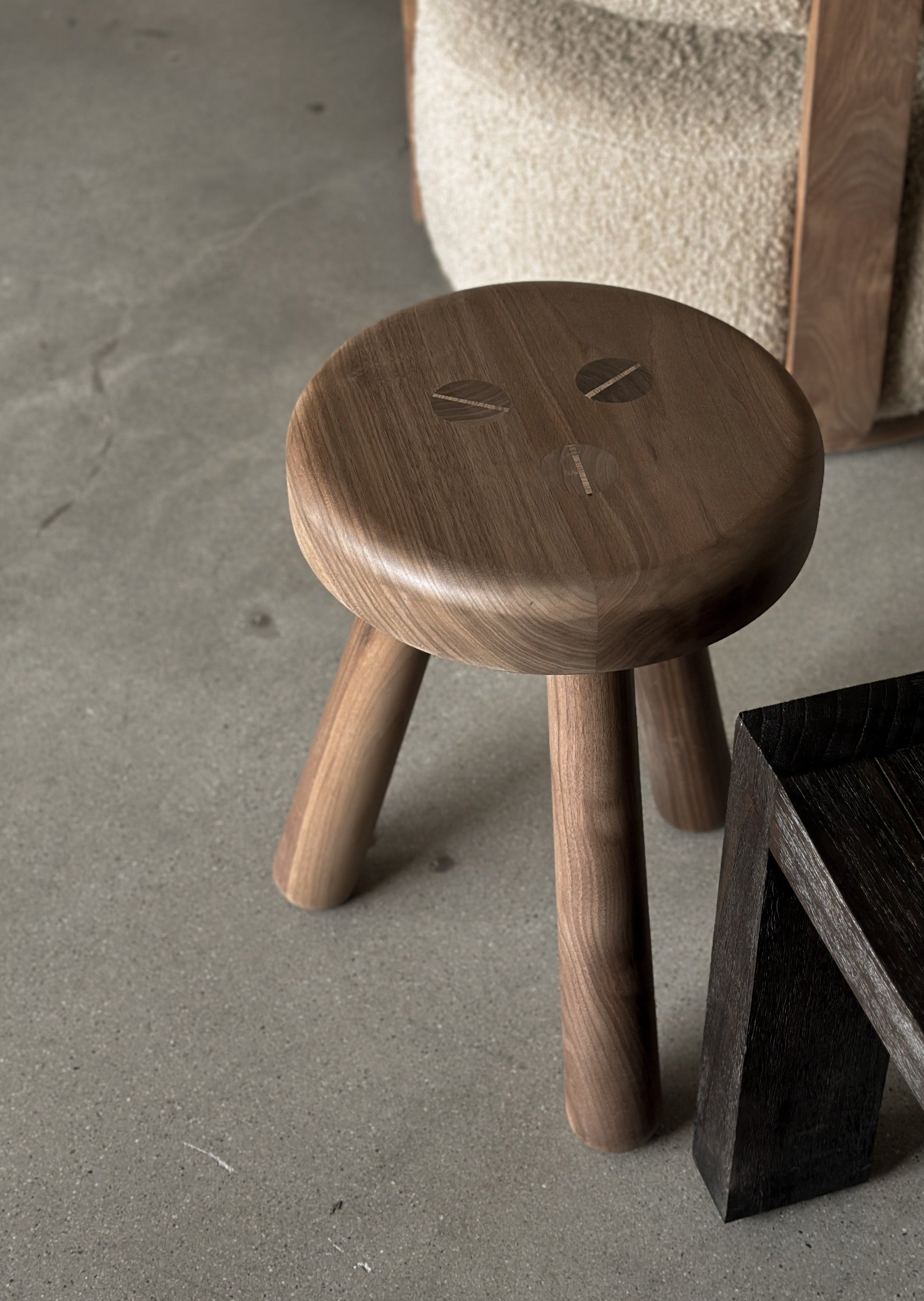 Moo Stool - Walnut - 20"H – Lolointeriors
