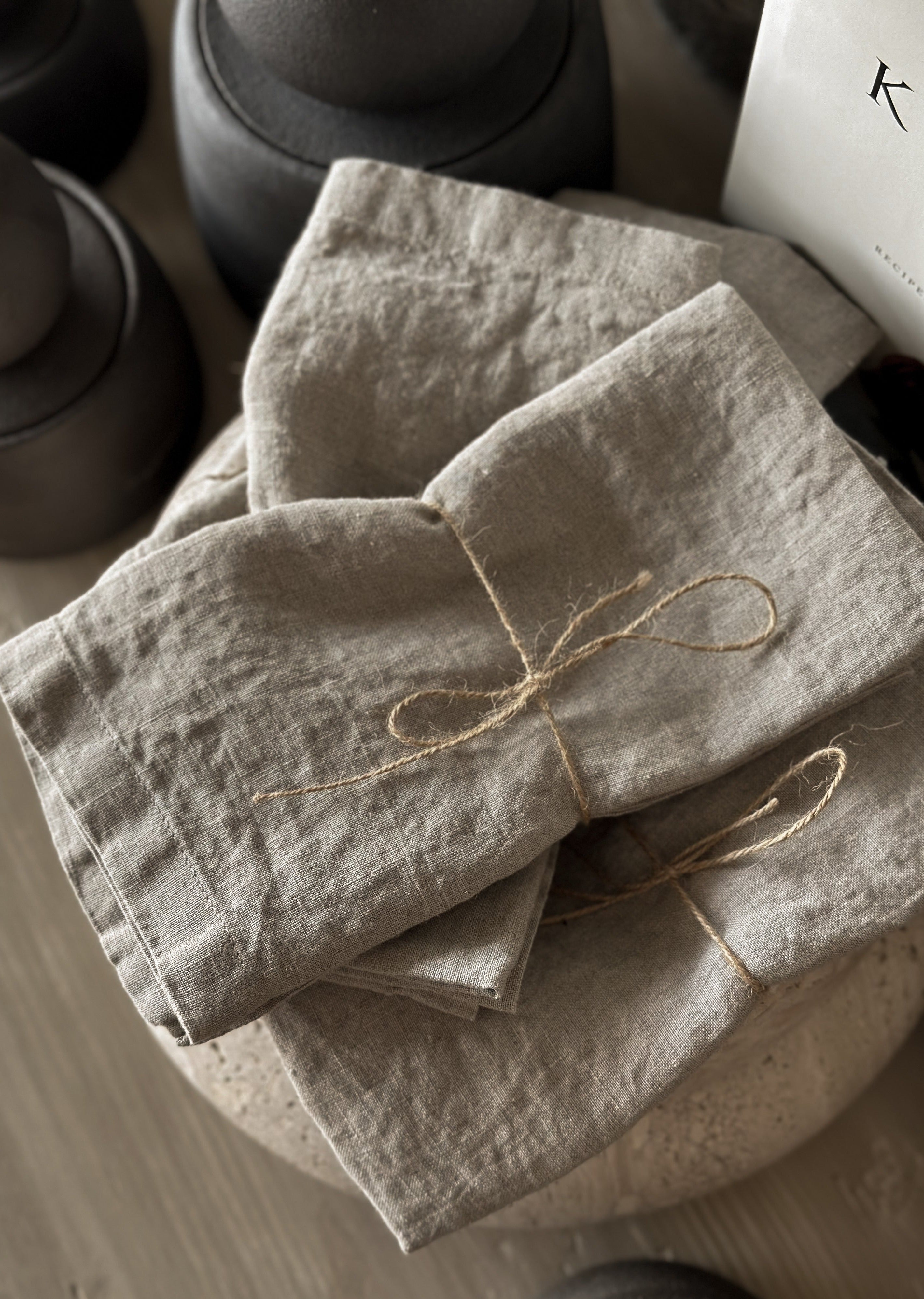 Stone Washed Linen Napkin - Natural - 19x19 – Lolointeriors