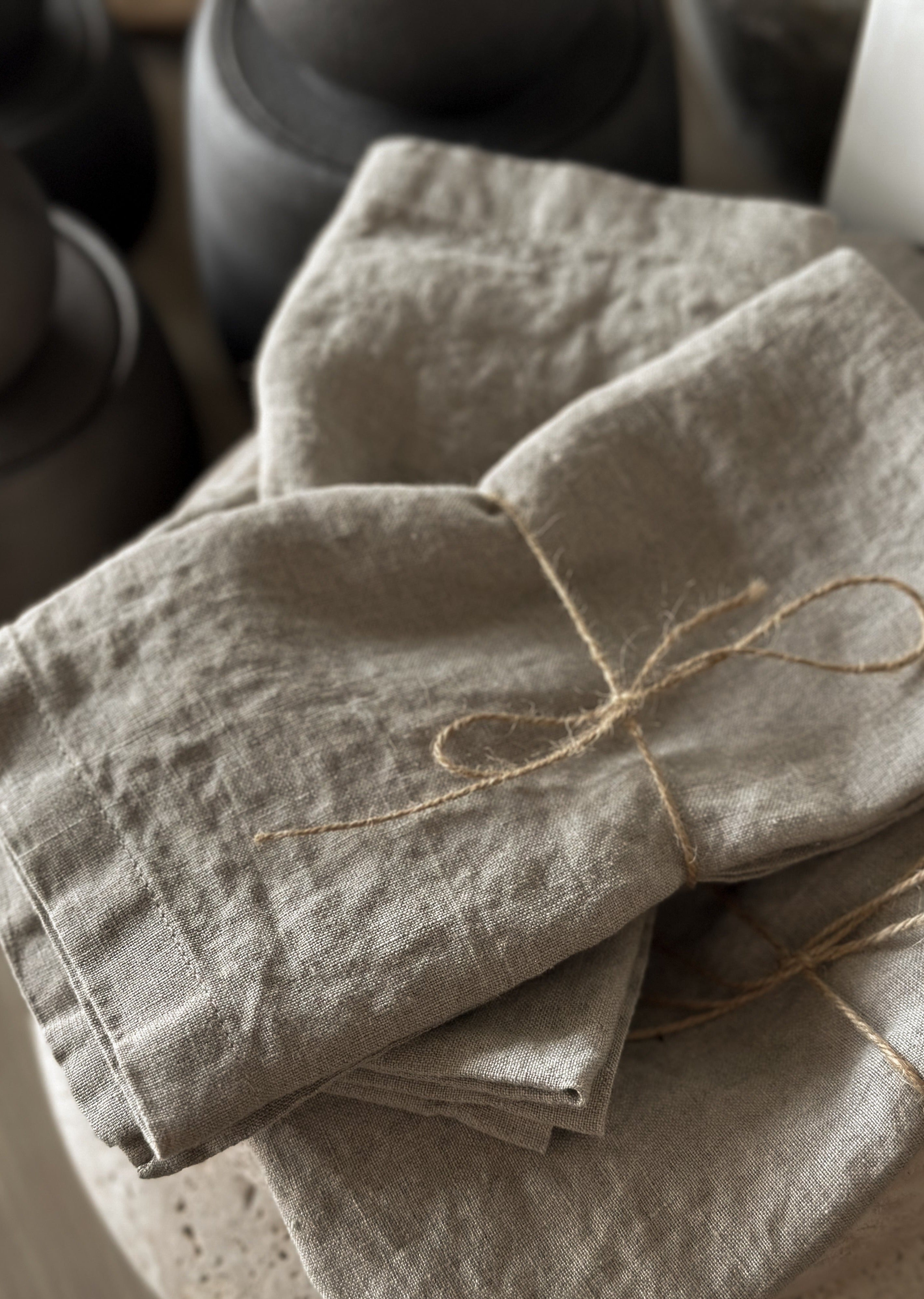 Stone Washed Linen Napkin - Natural - 19x19 – Lolointeriors